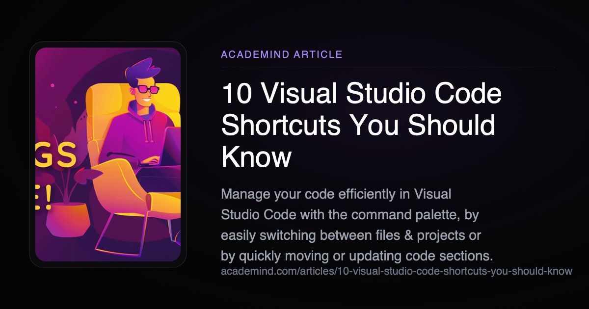 10 Visual Studio Code Shortcuts You Should Know | Academind
