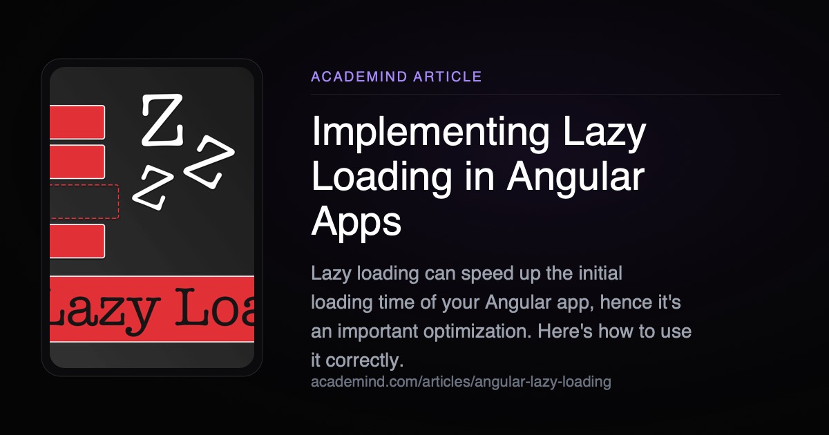 Implementing Lazy Loading in Angular Apps | Academind