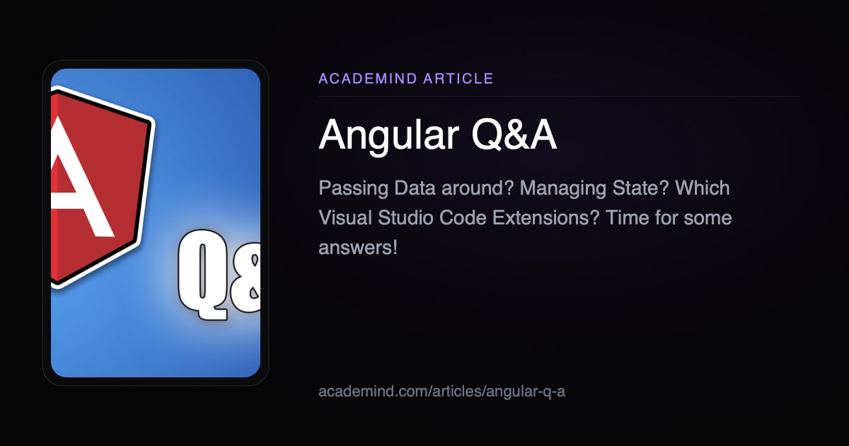 Angular Q&A | Academind