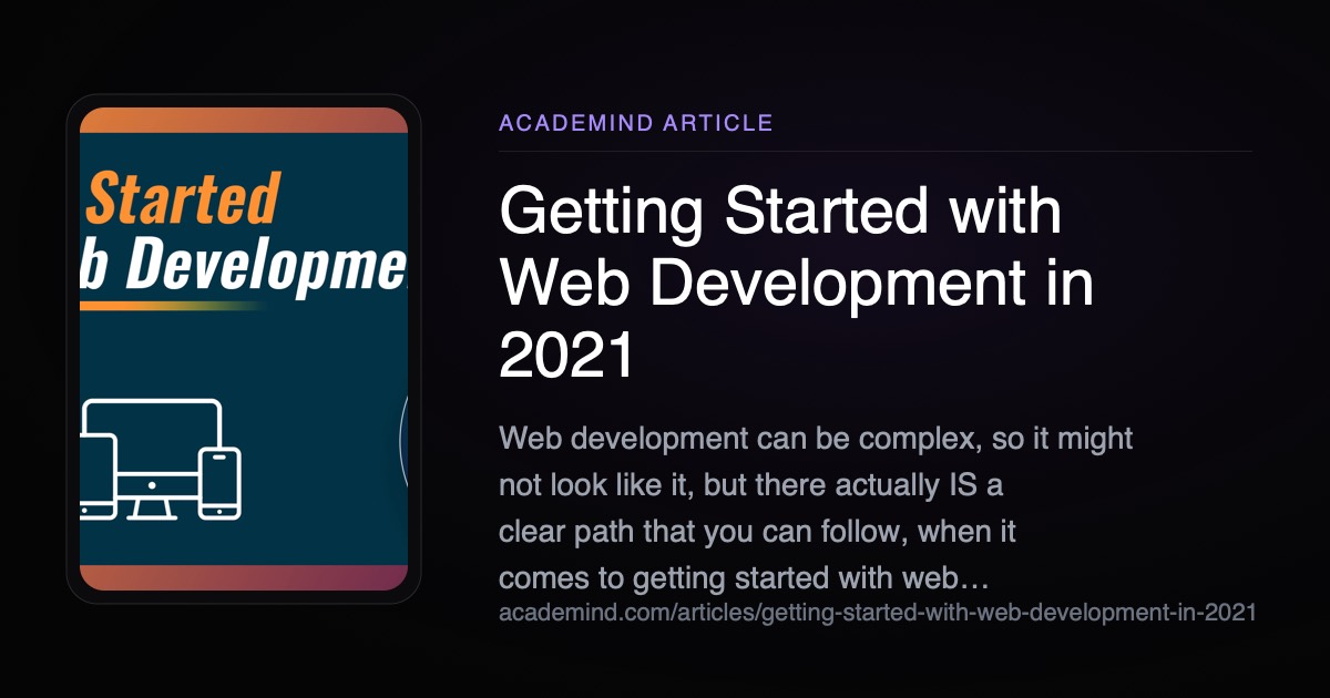 Getting Started with Web Development in 2021 | Academind