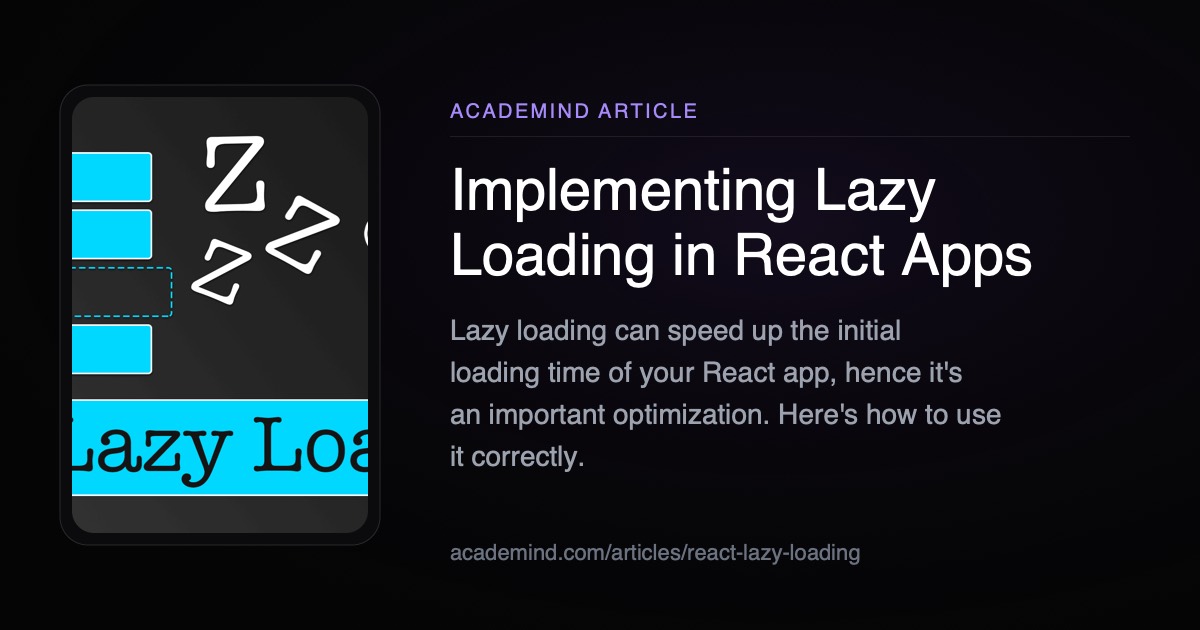 Implementing Lazy Loading in React Apps | Academind